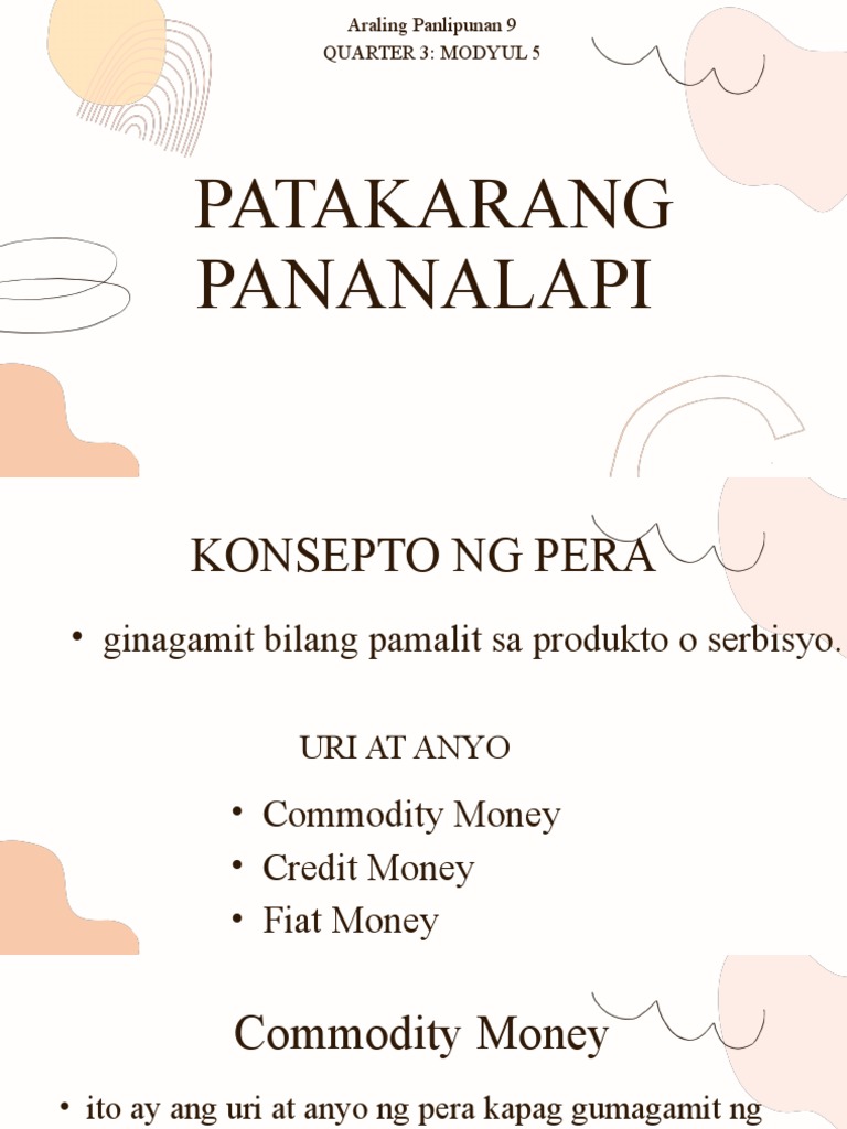 Araling Panlipunan 9: Patakarang Pananalapi | PDF