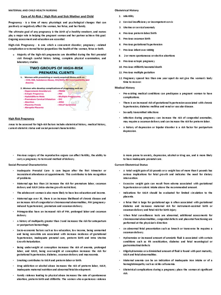 High Risk Pregnancy | PDF | Pregnancy | Childbirth