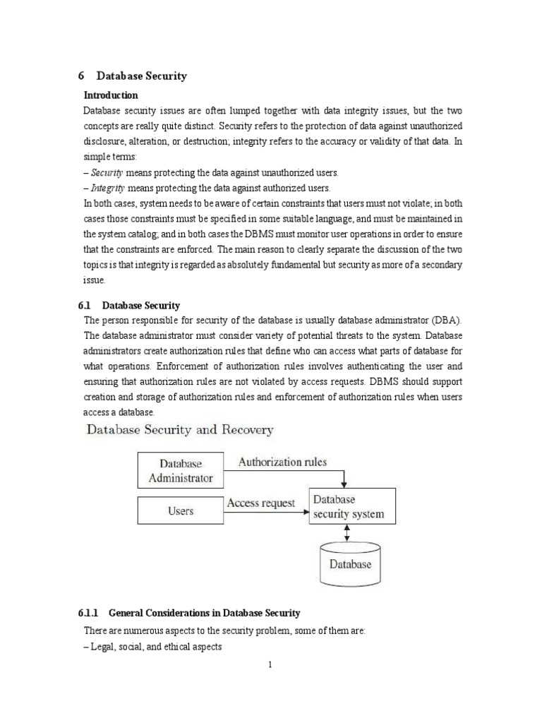 6 Database Security | Download Free PDF | Computer Access Control | Databases