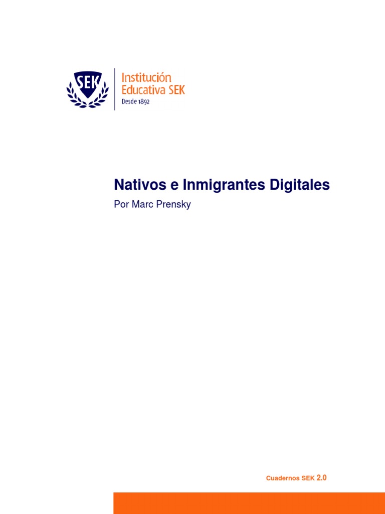 Prensky-NATIVOS E INMIGRANTES DIGITALES SEK | PDF | Aprendizaje ...