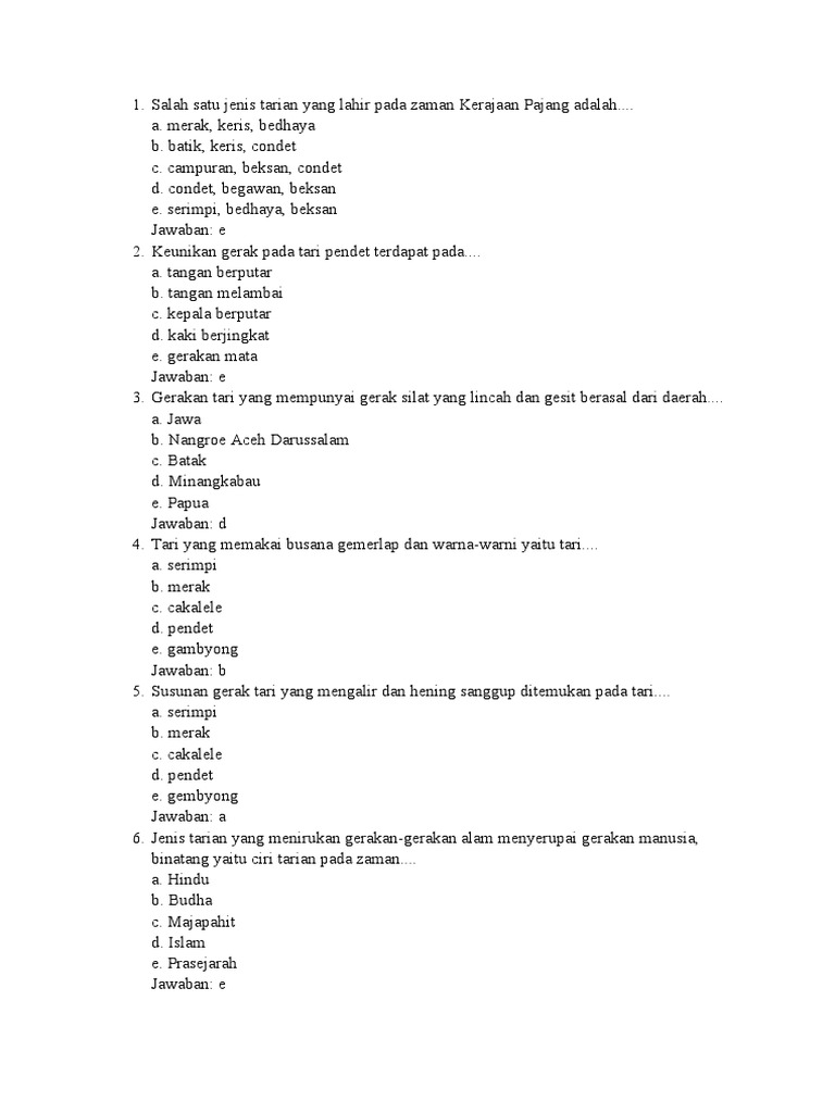 Soal Seni Budaya Kelas X PTS (Semester2) | PDF