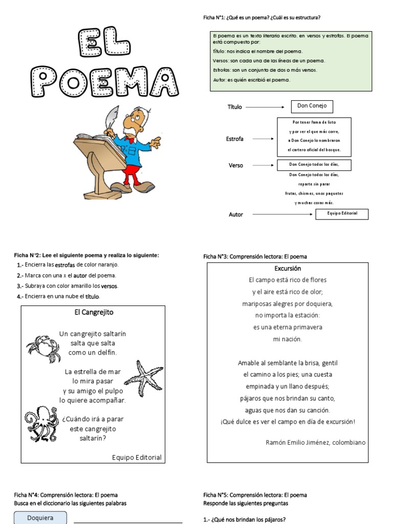 Estructura y Actividades de Poesía Infantil | PDF