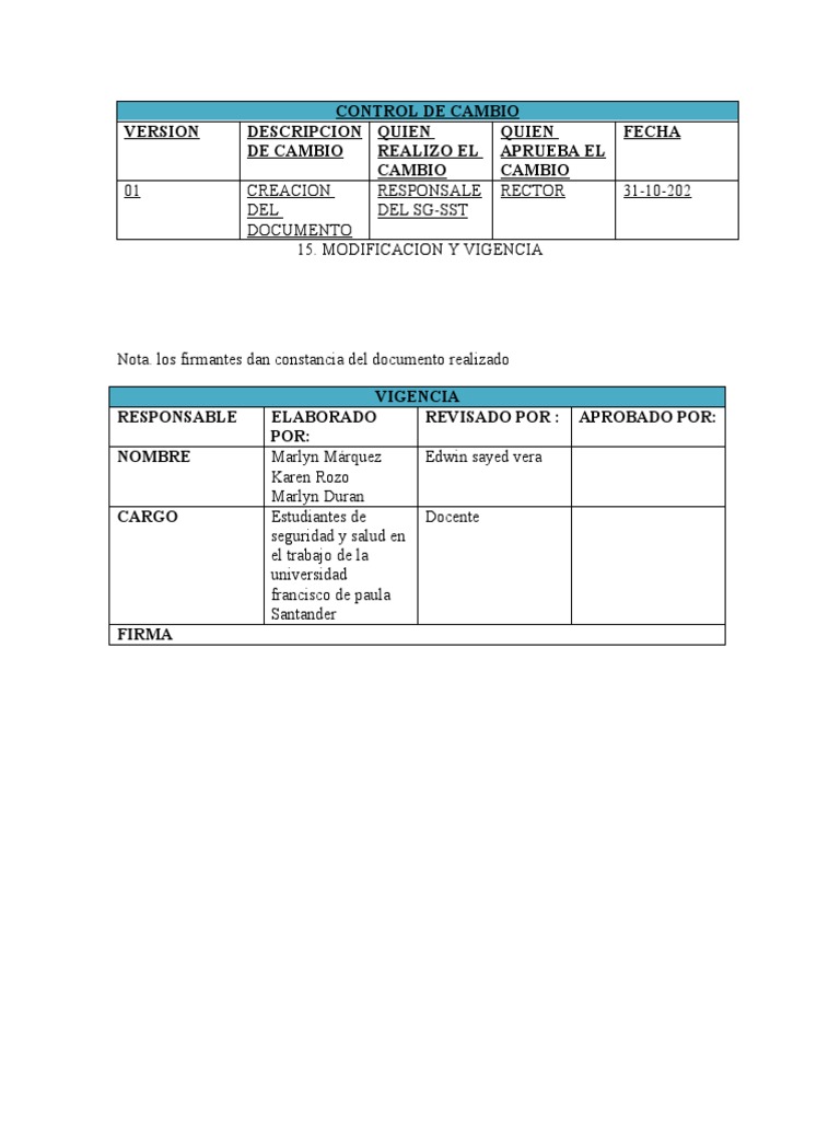 Control de Cambio-1 | PDF