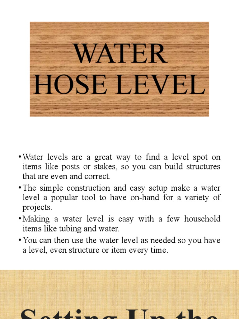 Water Hose Level | Download Free PDF | Water | Pipe (Fluid Conveyance)