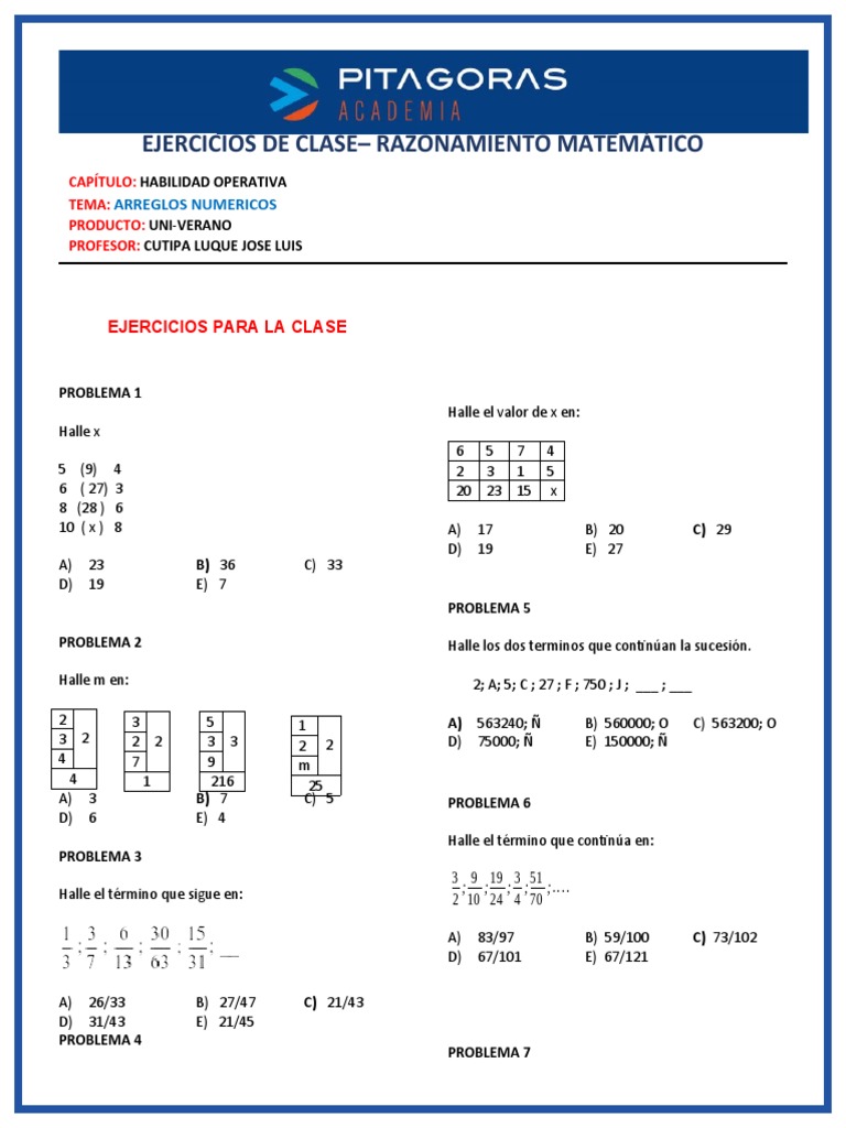 Uv-Rm-Ej03-Arreglos Numericos | PDF