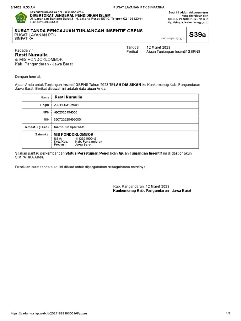 Ajuan S39a Resti Nuraulia | PDF