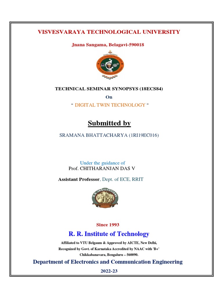 Digital Twin Technology Synopsis | PDF | Internet Of Things | Simulation