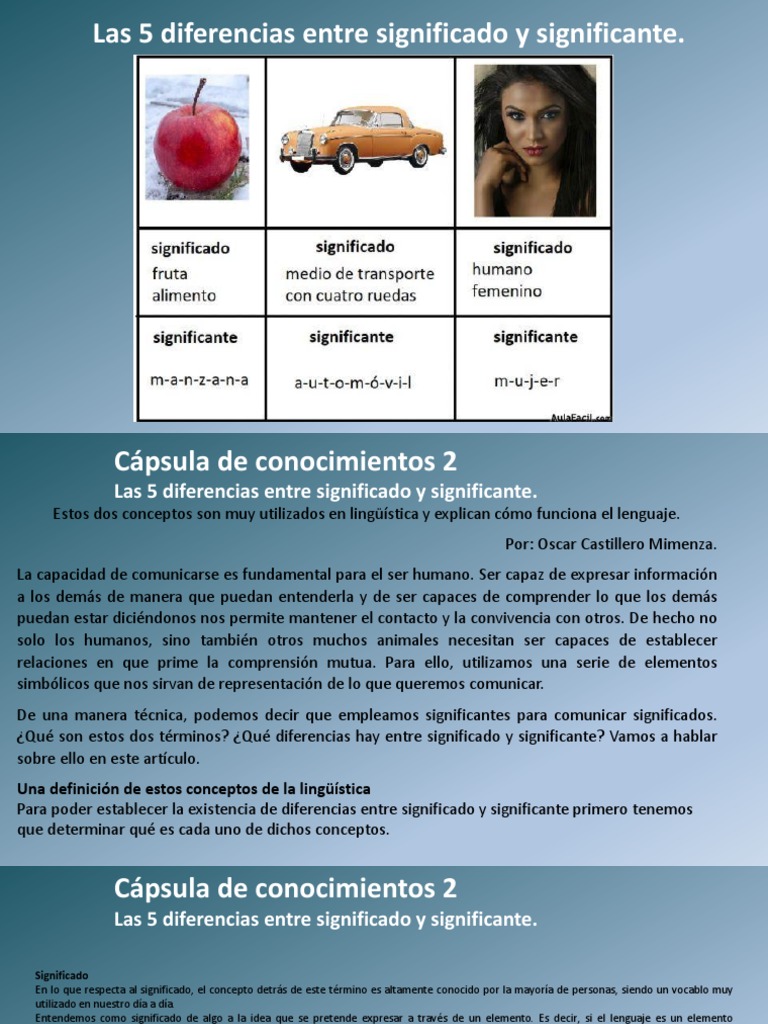 Diferencias entre significado y significante | PDF | Concepto | Los ...