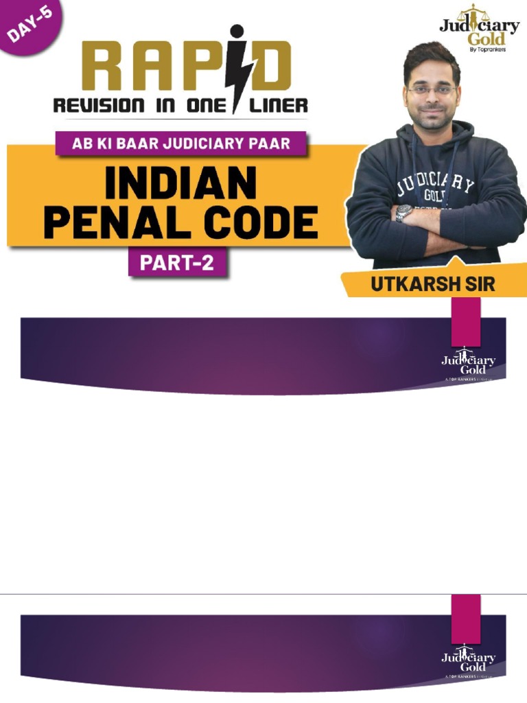 IPC in One-Liners | PDF | Criminal Law | Ethical Principles