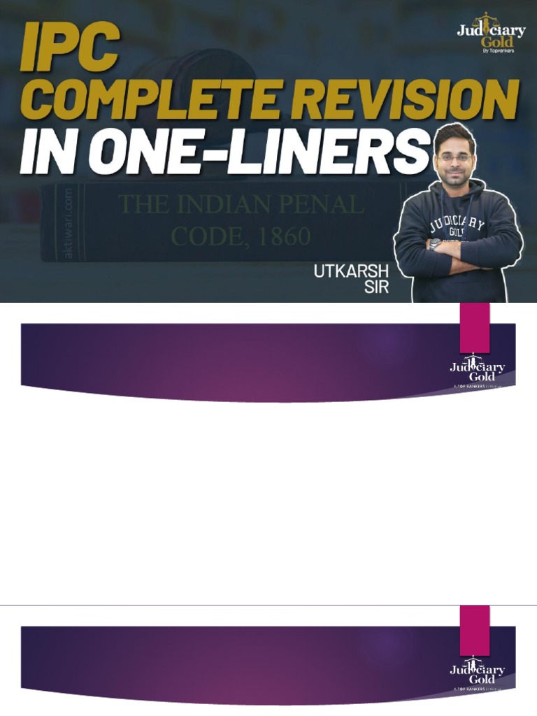 IPC One Liners | PDF | Defamation | Mens Rea