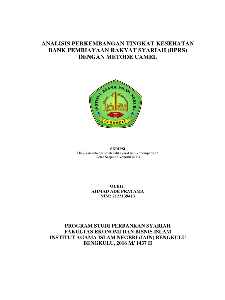 Analisis Perkembangan Tingkat Kesehatan Bank Pembiayaan Rakyat Syariah (BPRS) Dengan Metode ...
