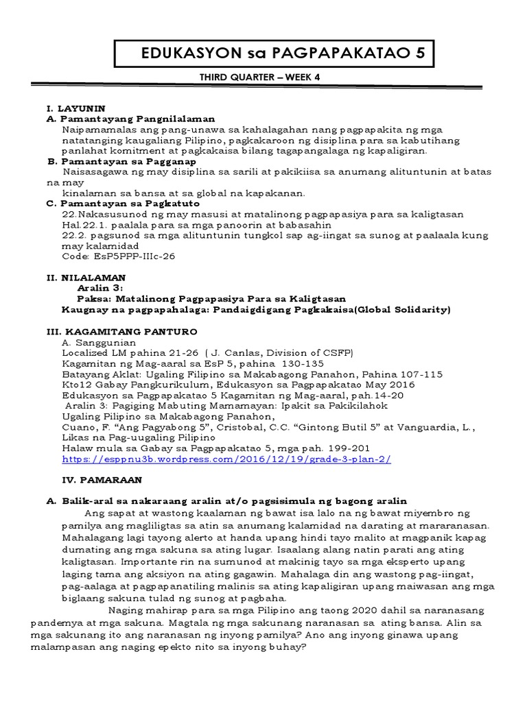 QA - EsP5 - Q3 - W4 MATALINONG PAGPAPASYA PARA SA KALIGTASAN | PDF