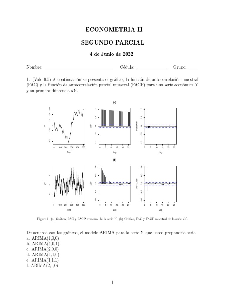 Análisis de resultados de un examen de Econometría II | PDF | Estadísticas | Econometría
