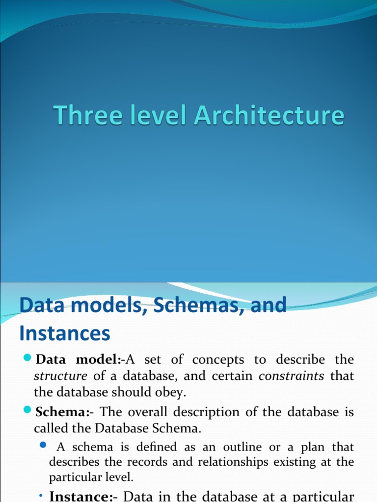 Unit 1 Three Level Architecture | PDF | Databases | Database Schema