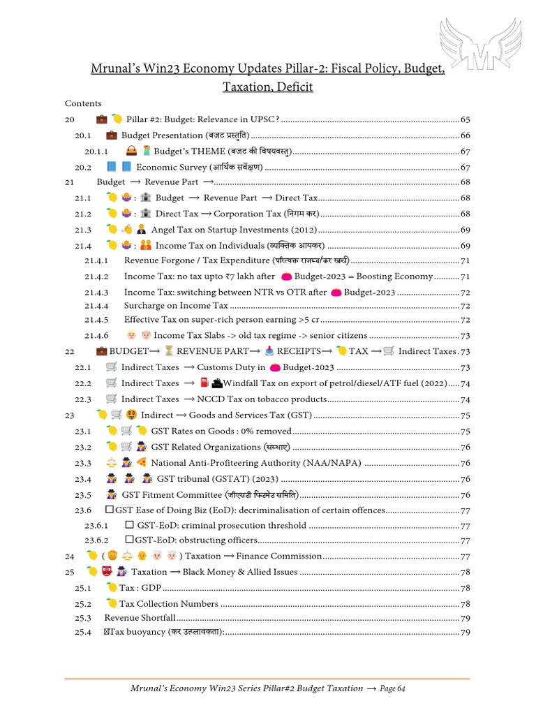 Win23 Pill2 Budget Taxation HDT Mrunal | PDF | Government Budget ...