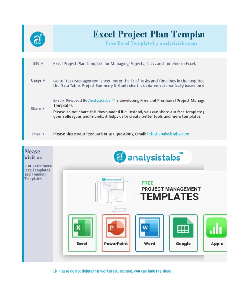 Excel Project Plan Template | PDF | Microsoft Excel | Information Technology