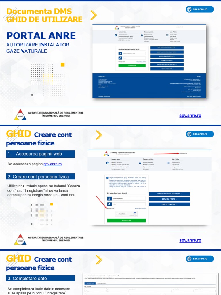 Portal Anre: Documenta DMS Ghid de Utilizare | PDF
