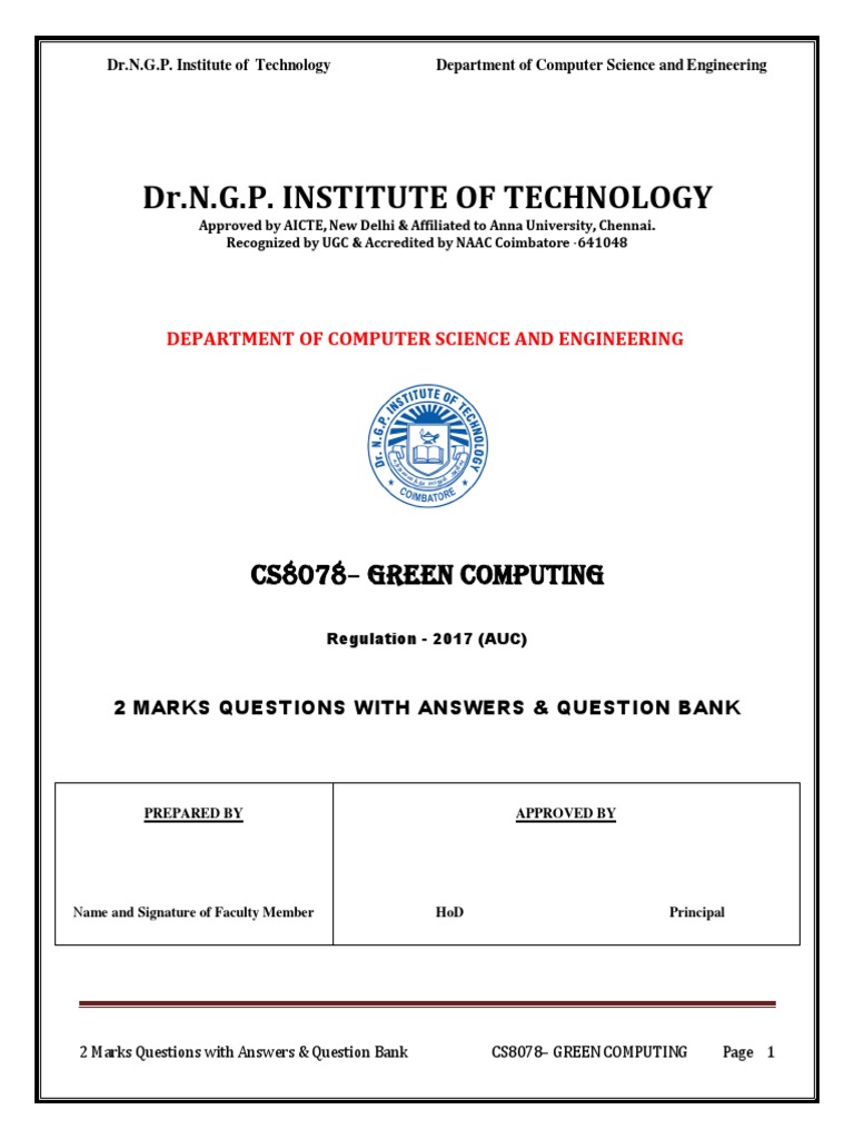 2 Marks and 16 Marks - Green Computing | PDF | Carbon Footprint | Virtualization