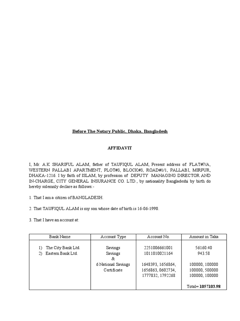 Before The Notary Public | PDF | Affidavit | Bangladesh