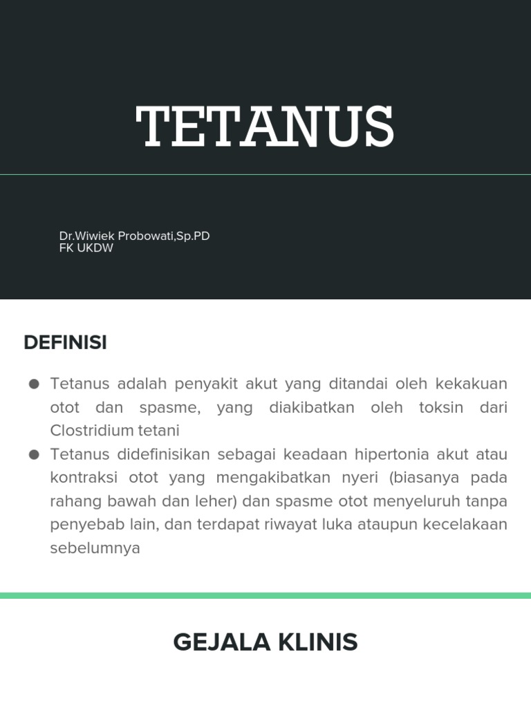 PPT Tetanus, Rabies DR Wiwik | PDF