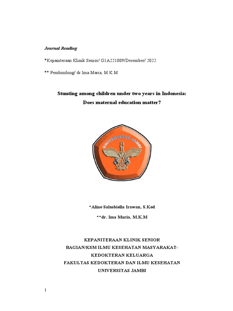 Fix Journal Translate Stunting | PDF