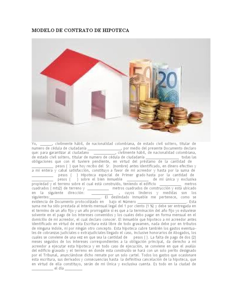 Modelo de Contrato de Hipoteca | PDF | Ley común | Derecho privado