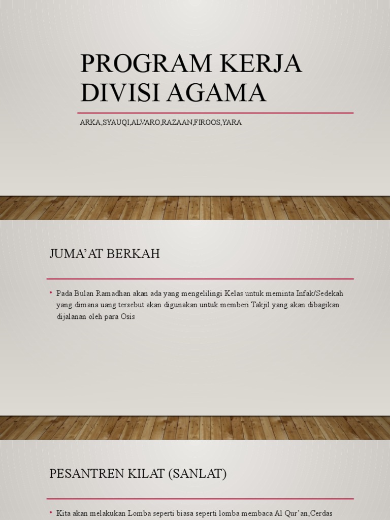 Contoh Program Kerja Osis Divisi Agama | PDF