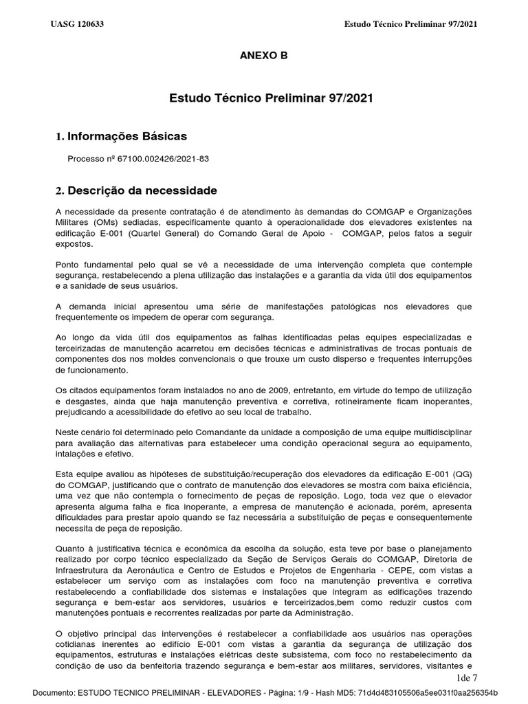 Anexo B - Estudo Técnico Preliminar | PDF | Engenharia Civil | Engenharia