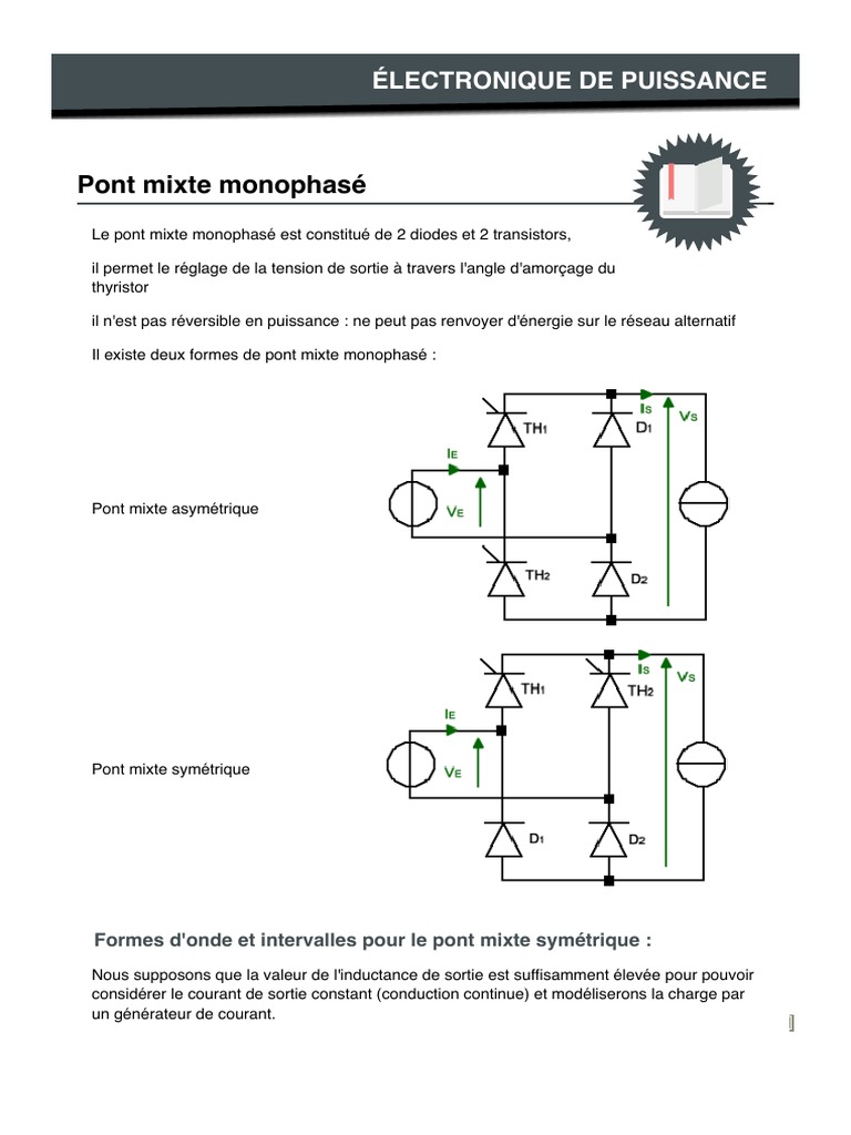 Pont Mixte Monophasé en Électronique | PDF