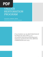 Values Restoration Program Overview | PDF | Religious Behaviour And ...