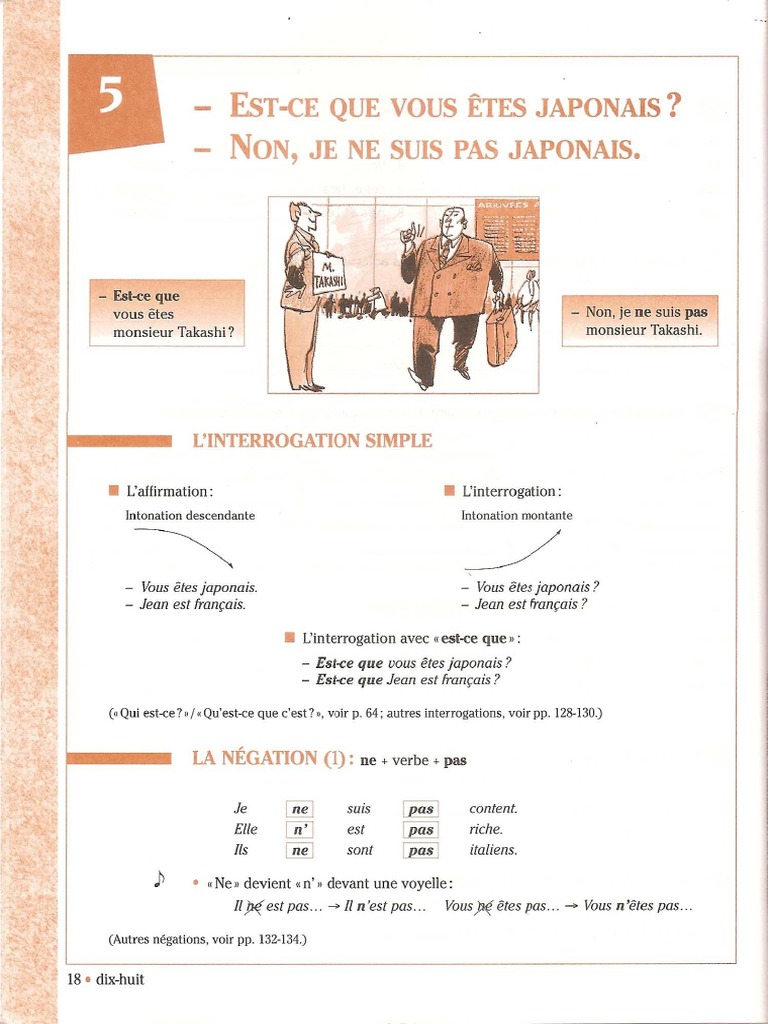 CPF - 5. L'Interrogation Simple - La Négation (1) ('Ne' + Verbe + 'Pas ...