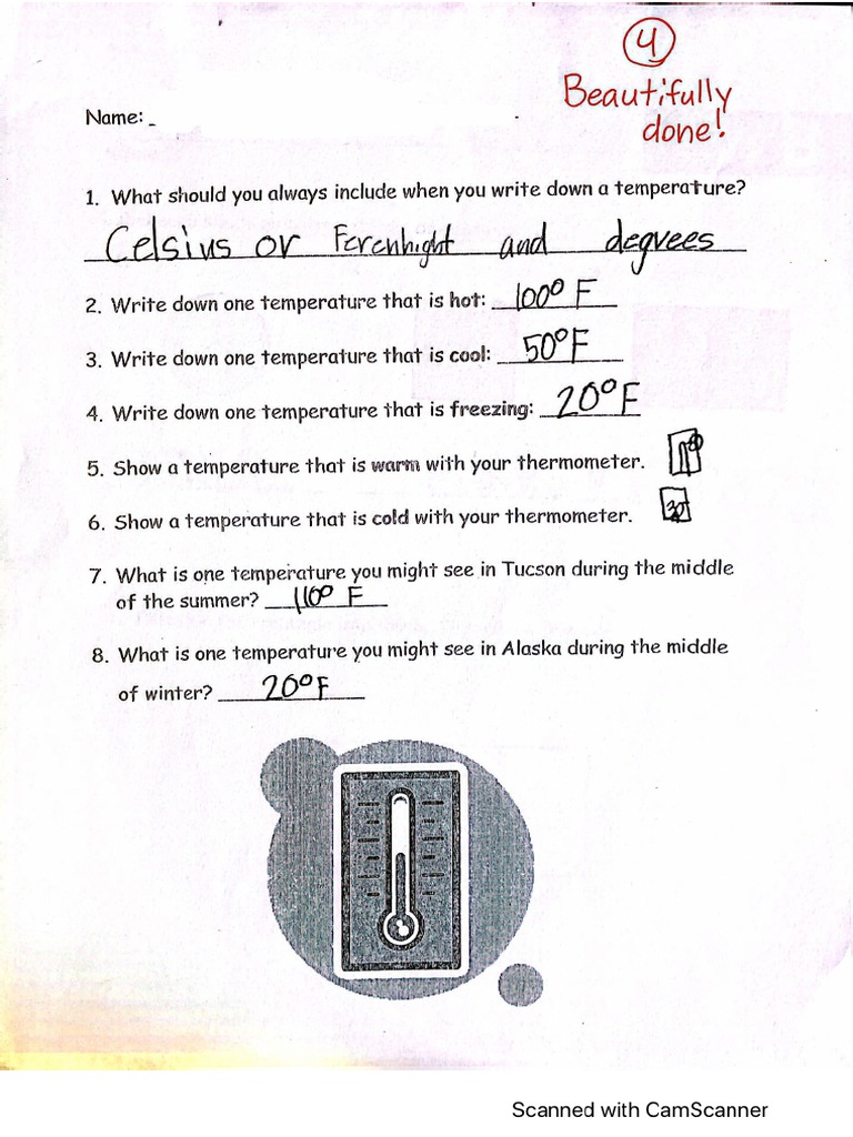 Science Thermometer Exit Ticket - 2023 | PDF