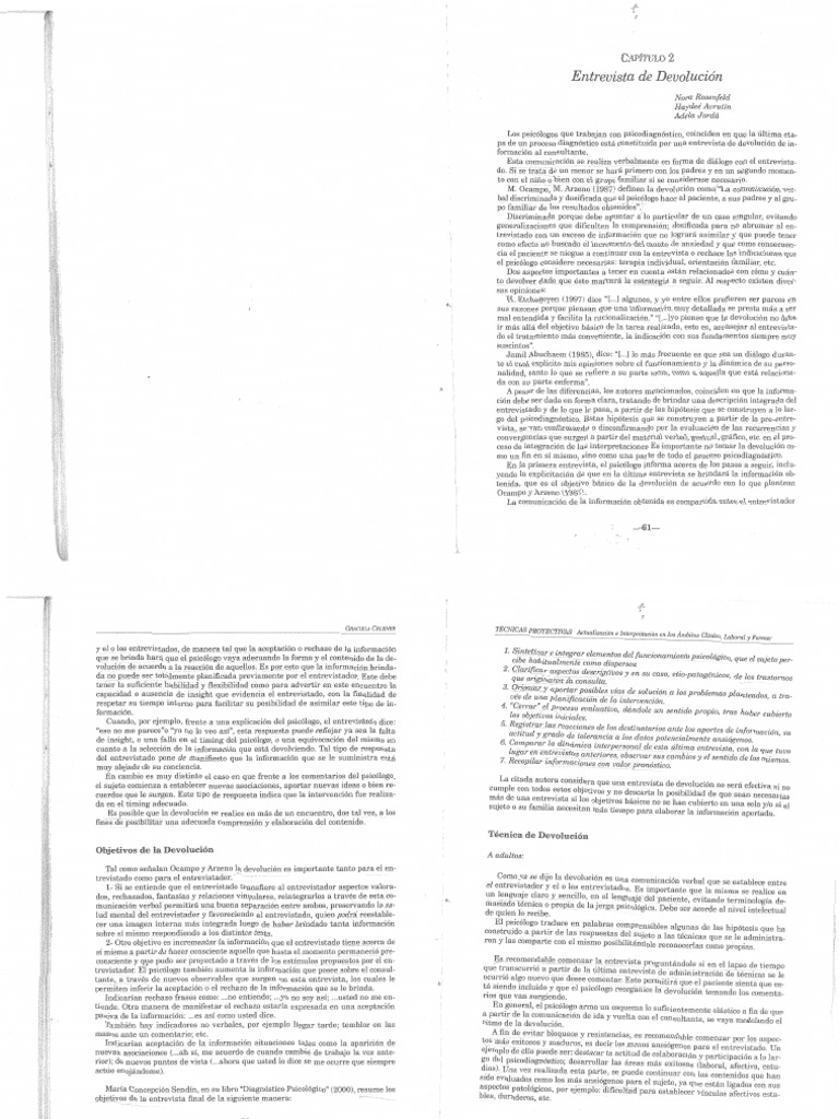 18 - Celener "Entrevista de Devolución" Cap.3 "El Informe Escrito | PDF | Sicología | Comunicación