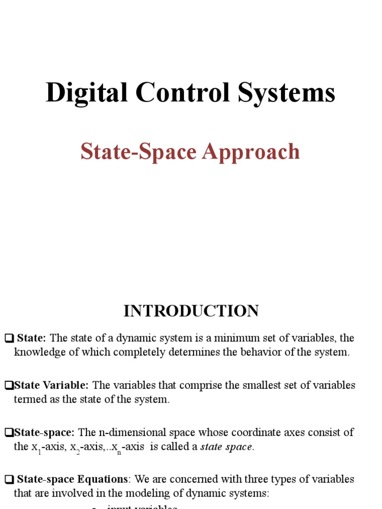 An Introduction to State-Space Representations and Digital Control of ...