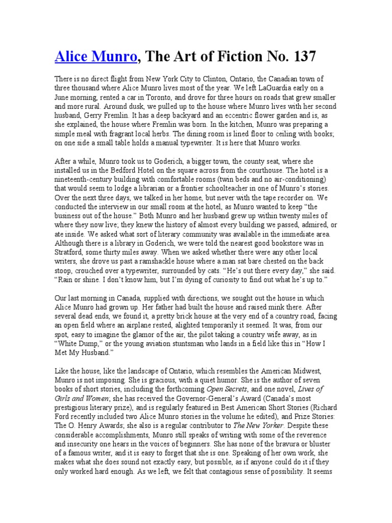 Interview with Alice Munro: Insights & Origins | PDF