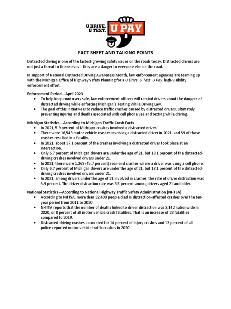 Distracted Driving Enforcement Fact Sheet - SPD | PDF
