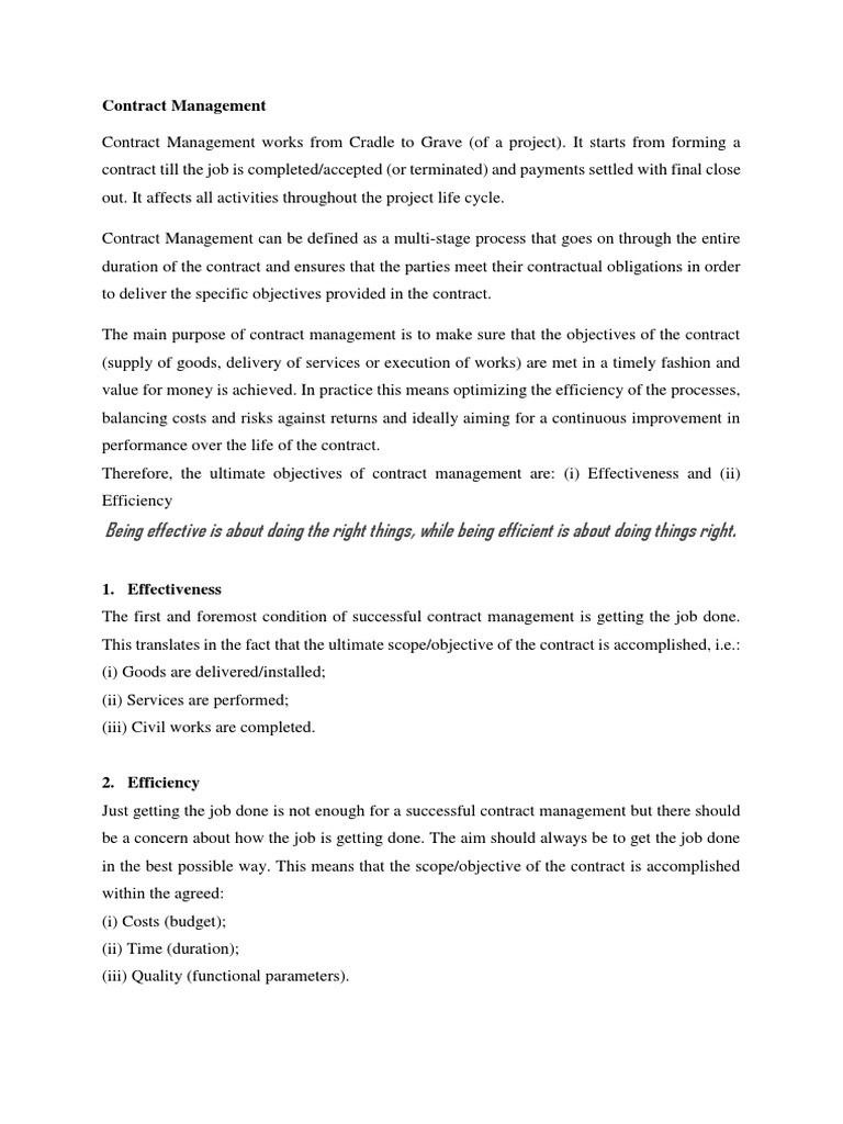 Effective Contract Management Guide | PDF | Procurement | Project ...
