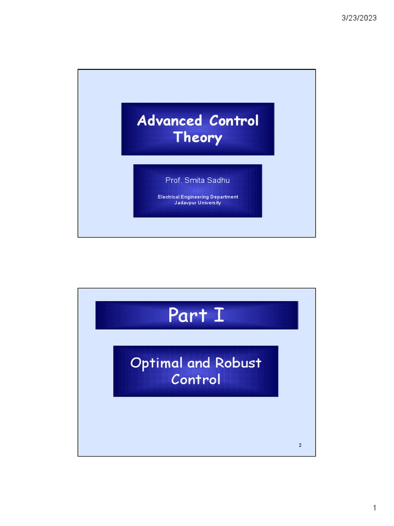 Advanced Control Theory | PDF | Control Theory | Optimal Control
