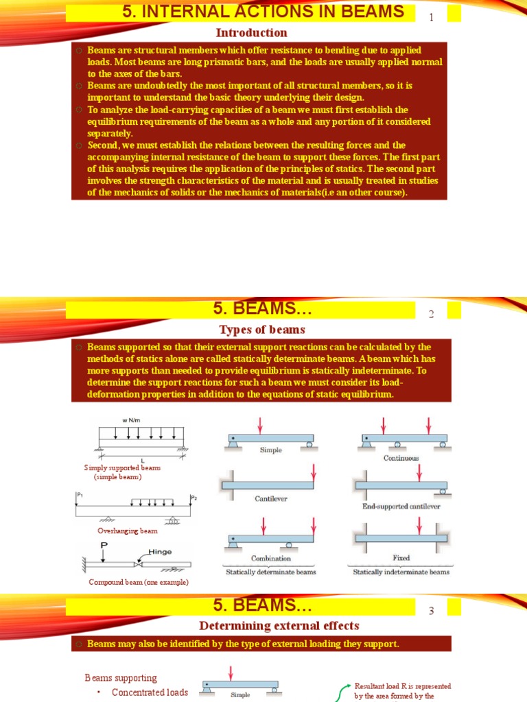 Chapter 5 Internal Action in Beam | PDF | Bending | Beam (Structure)