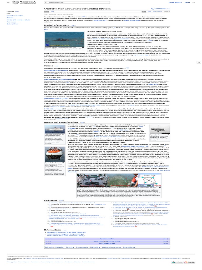 Underwater Acoustic Positioning System - Wikipedia | PDF | Oceanography