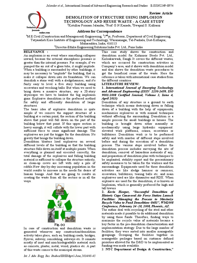Demolition Using Implosion Technology | PDF | Demolition | Building ...