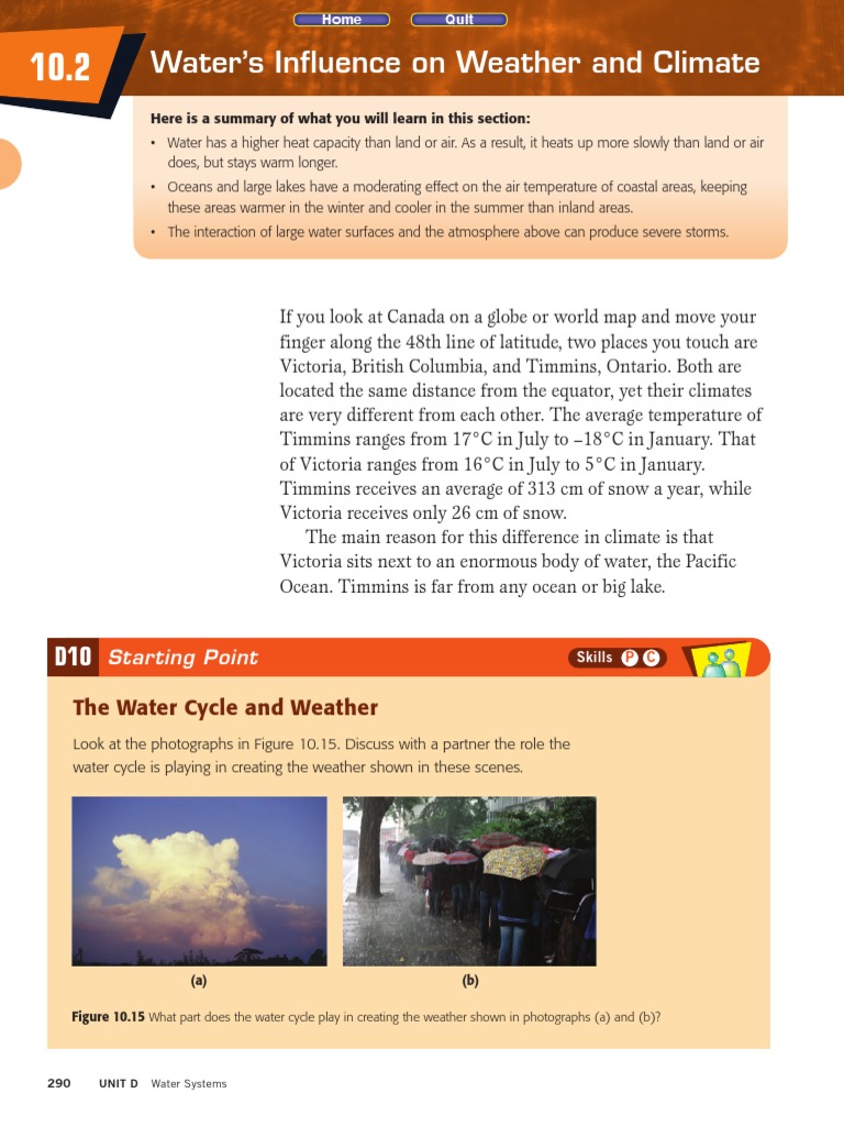 Water's Influence On Weather and Climate | PDF | Atmosphere Of Earth ...