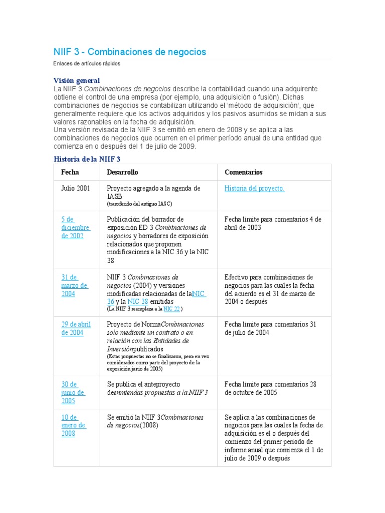 Guía completa sobre la Norma Internacional de Información Financiera 3 ...