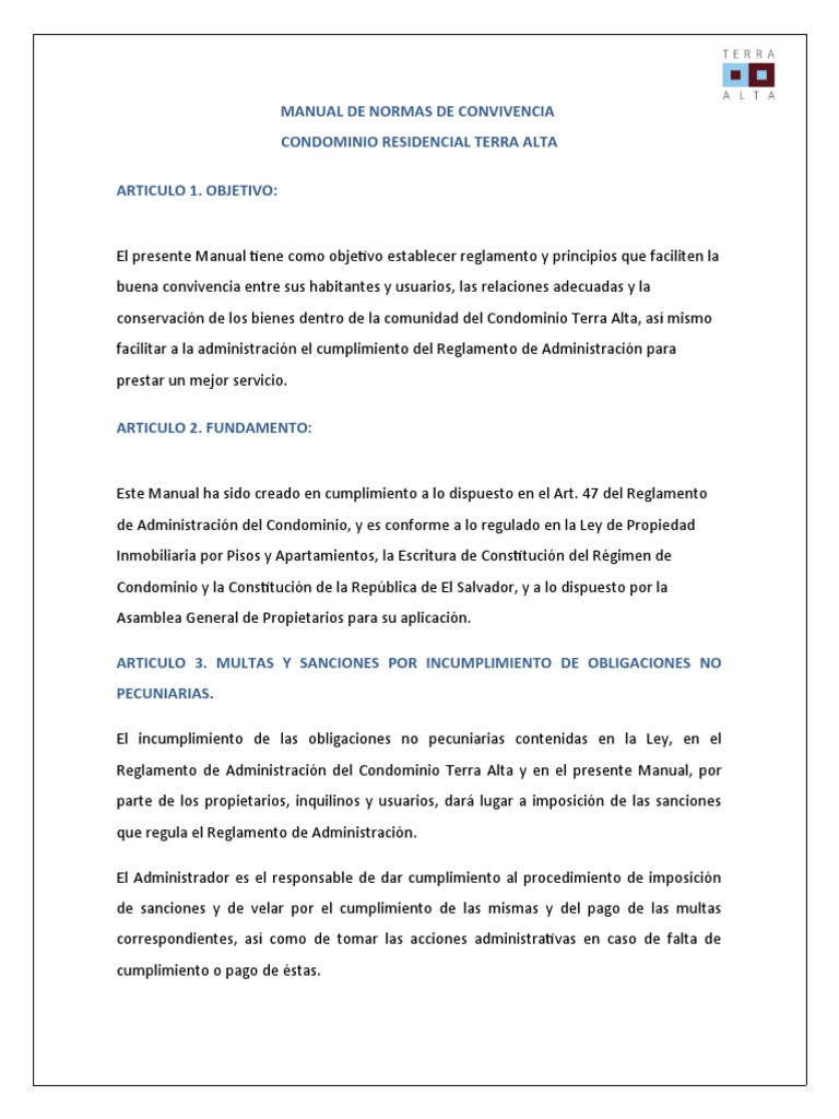 Reglamento 2020 | PDF | Condominio | Multa (pena)