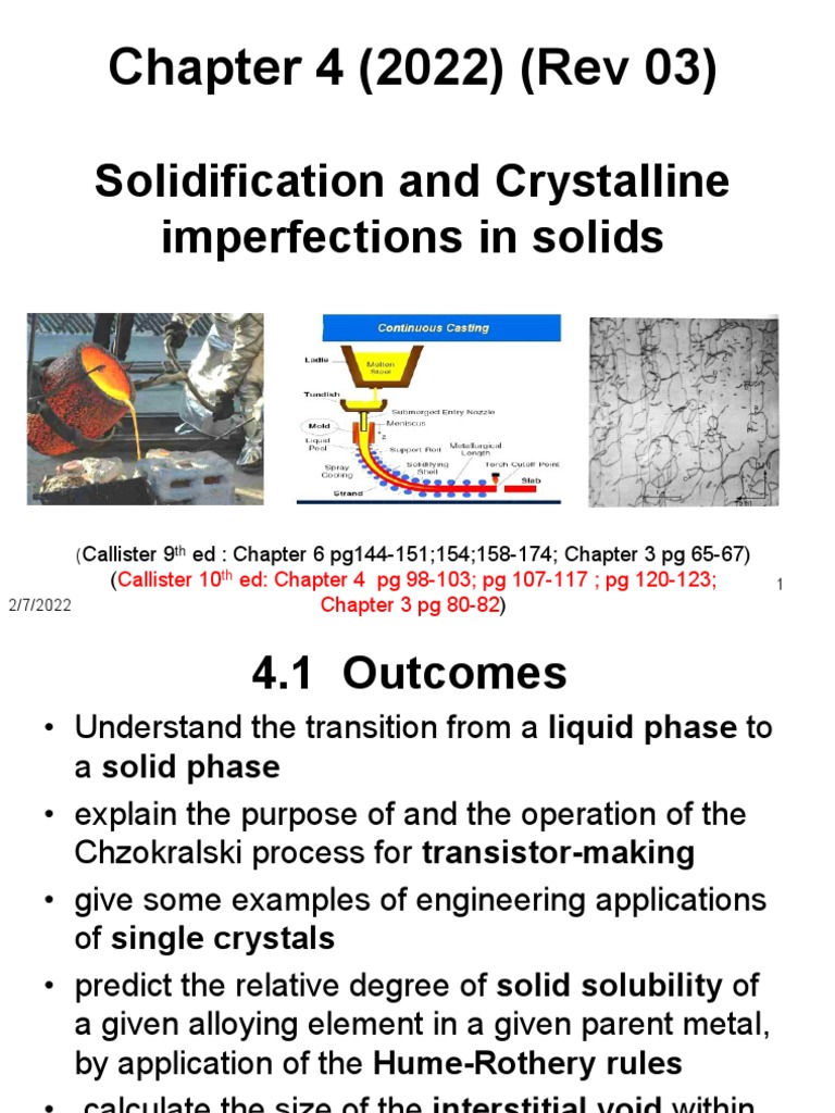 Solidification & Crystal Defects | PDF | Dislocation | Crystallite