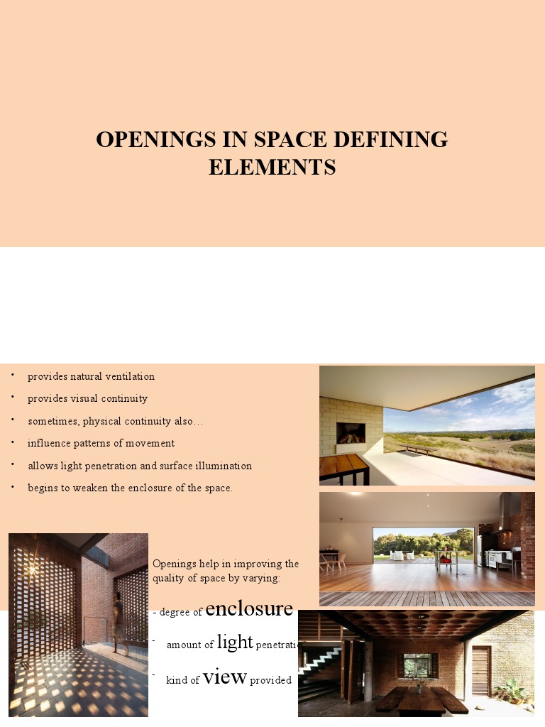 Openings in Space Defining Elements | PDF