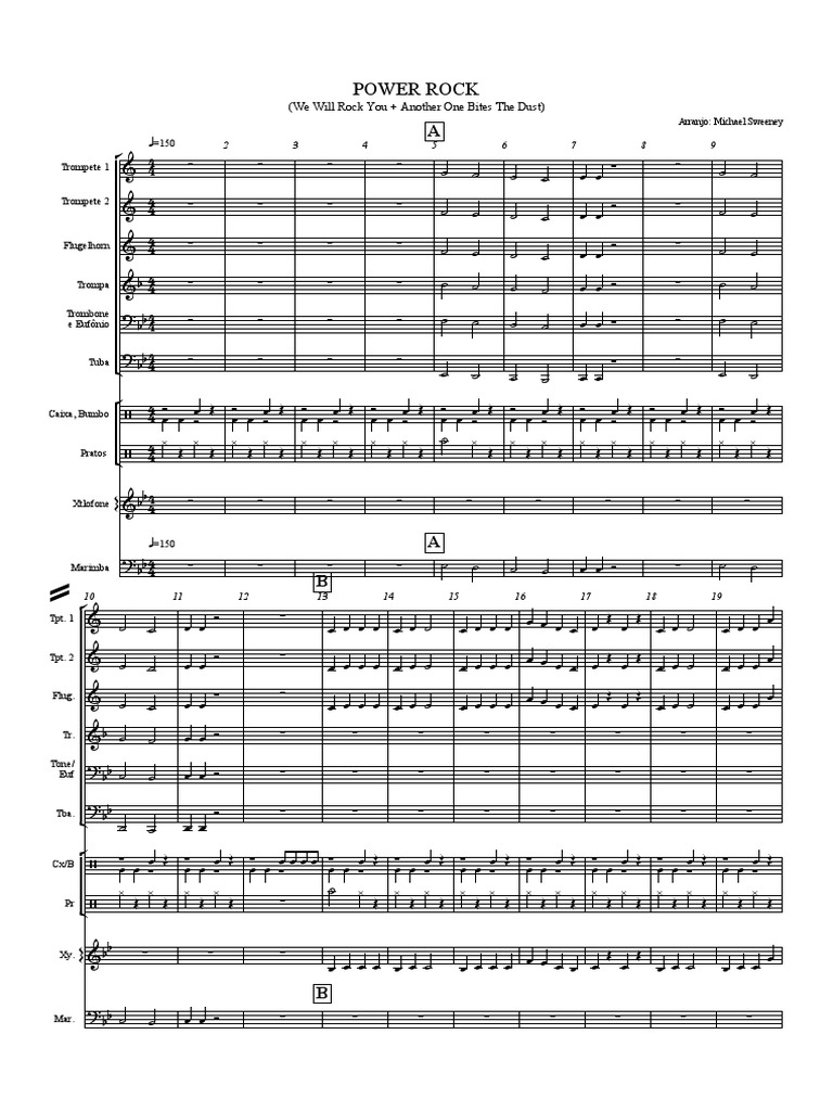 Power Rock: (We Will Rock You + Another One Bites The Dust) | PDF ...