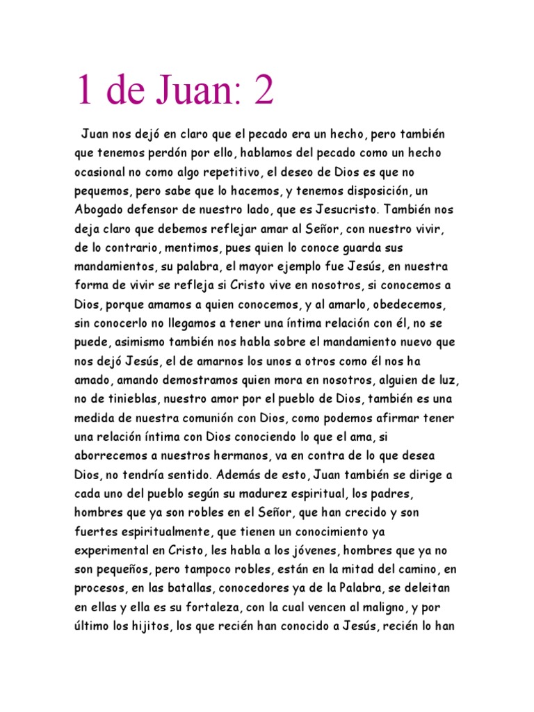 1 de Juan 2 | PDF | Amor | Pecado