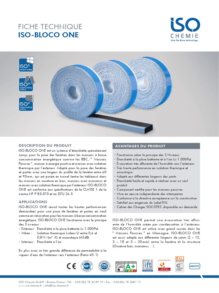 Iso Bloco-One FR | PDF | Isolation thermique | Technologie du bâtiment