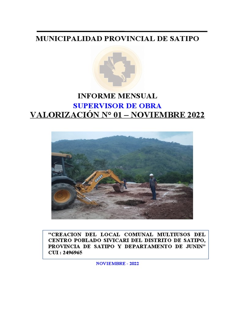 Informe Mensual de Construcción - Nov 2022 | PDF | Ingeniería ...